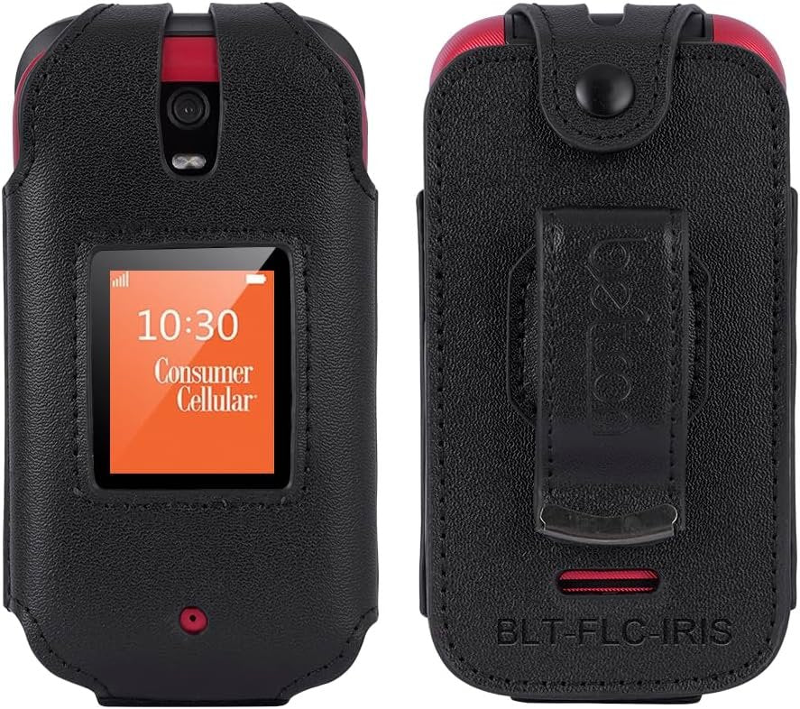 BELTRON Leather Case for Consumer Cellular Iris Flip Phone (2023) - Fe ...
