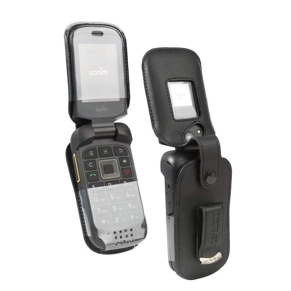 BELTRON Sonim XP3 Case, Fitted Leather Case with Rotating Metal Belt C ...